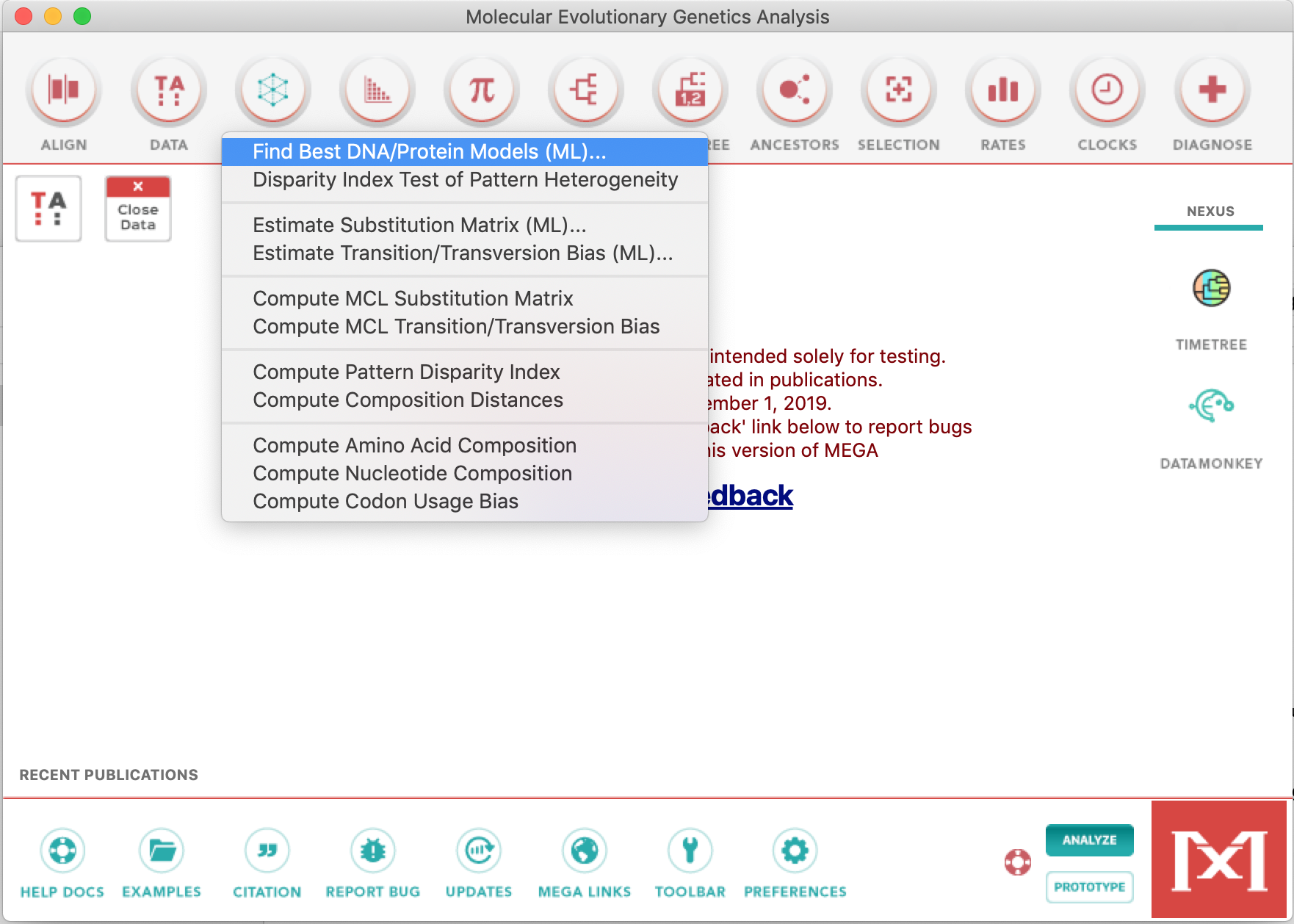 Using MEGAX - UChile - Modulo Comparative Genomics