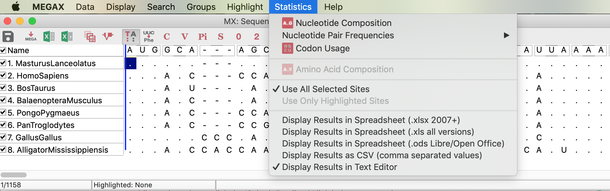 Using MEGAX - UChile - Modulo Comparative Genomics