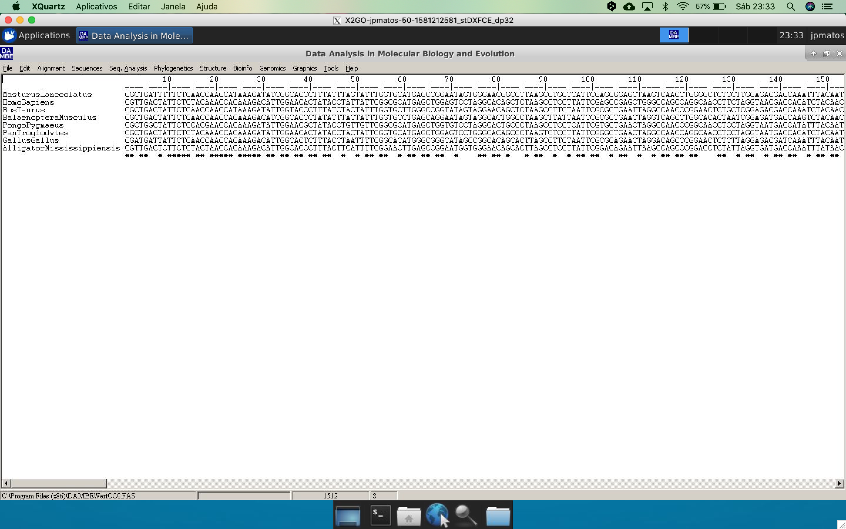 Analysis of Substitution Saturation - UChile - Modulo Comparative Genomics